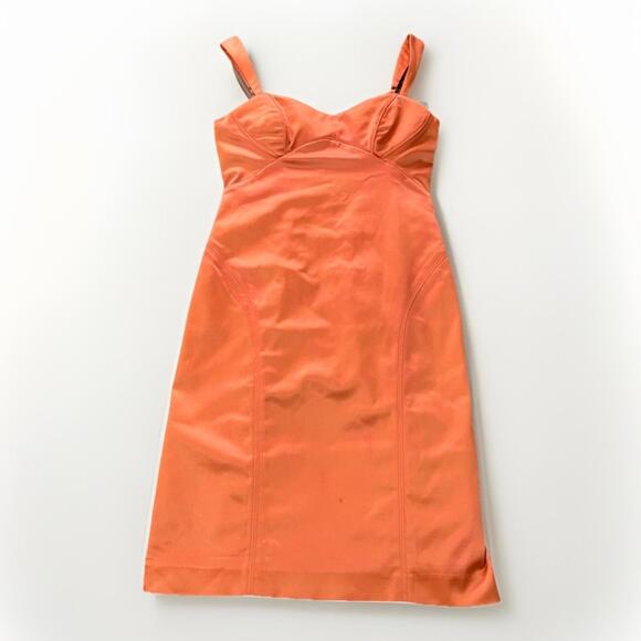 bebe | Dresses | Bebe Womens Bodycon Dress Size Xs Orange Satin Bustier ...